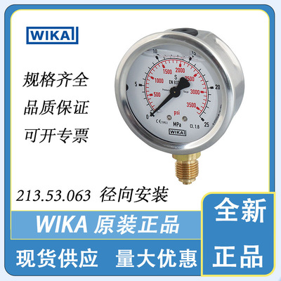 威卡压力表，WIKA 充油耐震压力表213.53.063机械压力表