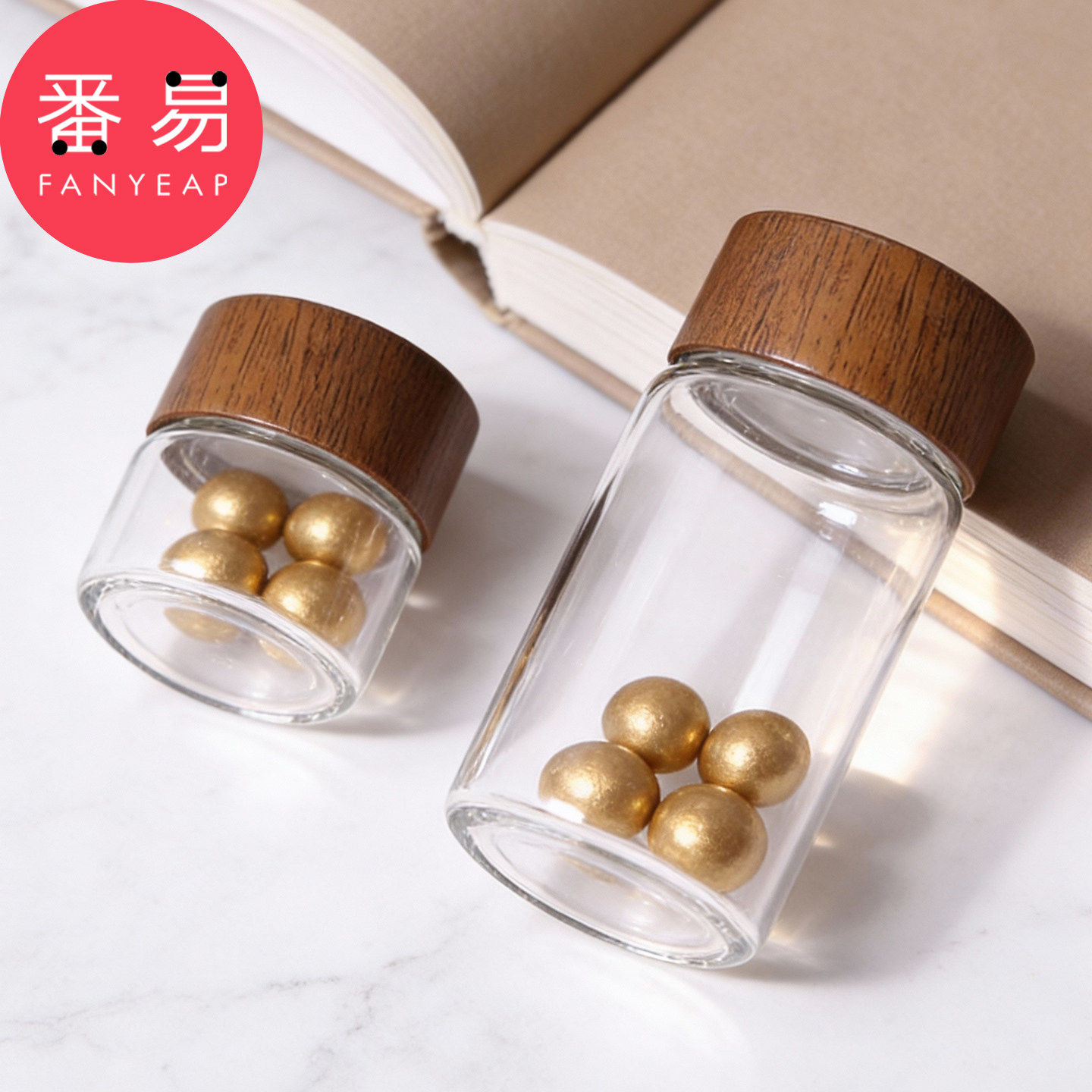 金豆瓶A1zzn001-攒金豆豆收纳瓶便携罐小饰品储存透明收纳空瓶子