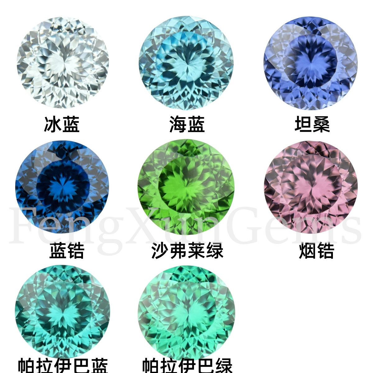 爆闪鸟巢切5~8mm百版切锆石裸石多色戒面尖底 耳钉戒指可镶嵌主石