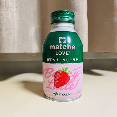 伊藤园ITOEN牛奶草莓味抹茶拿铁饮料Matcha LOVE 280ml