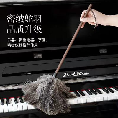鸵鸟毛除尘掸子扫灰不掉毛家用鸡毛掸静电毛刷子灰尘吸附清理神器