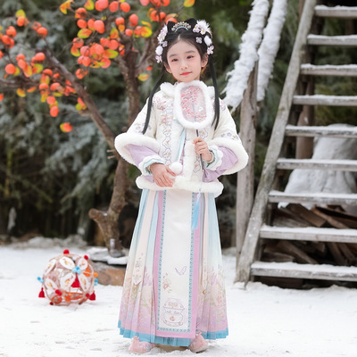 2026新款贝优可女童套装中国风刺绣汉服古风古装两件套23236