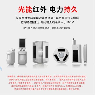 黑铁砖家用店铺门窗红外线防盗报警器无线wifi感应远程智能安防