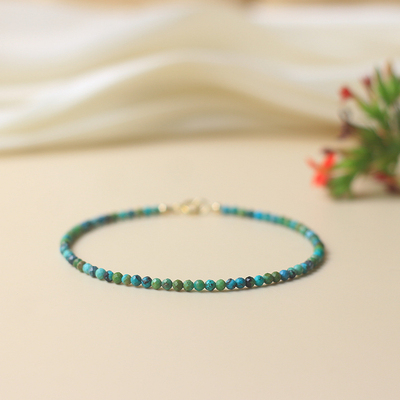 天然正品绿松石极细手链复古礼物