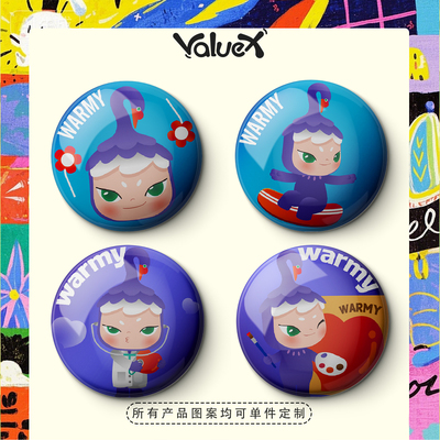 ValueX&Warmy原创ip周边卡通吧唧定制diy徽章治愈萌系胸针潮玩
