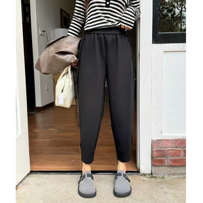 正品谜语堂九分休闲萝卜裤宽松