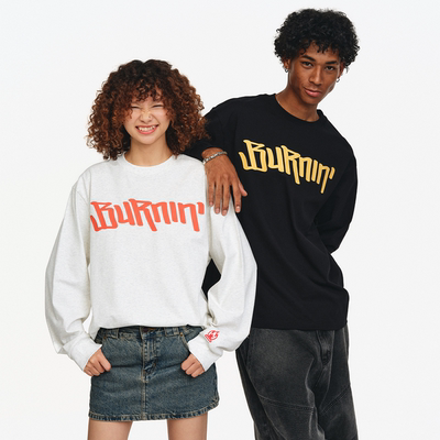 横排logo胸口长袖T恤秋季