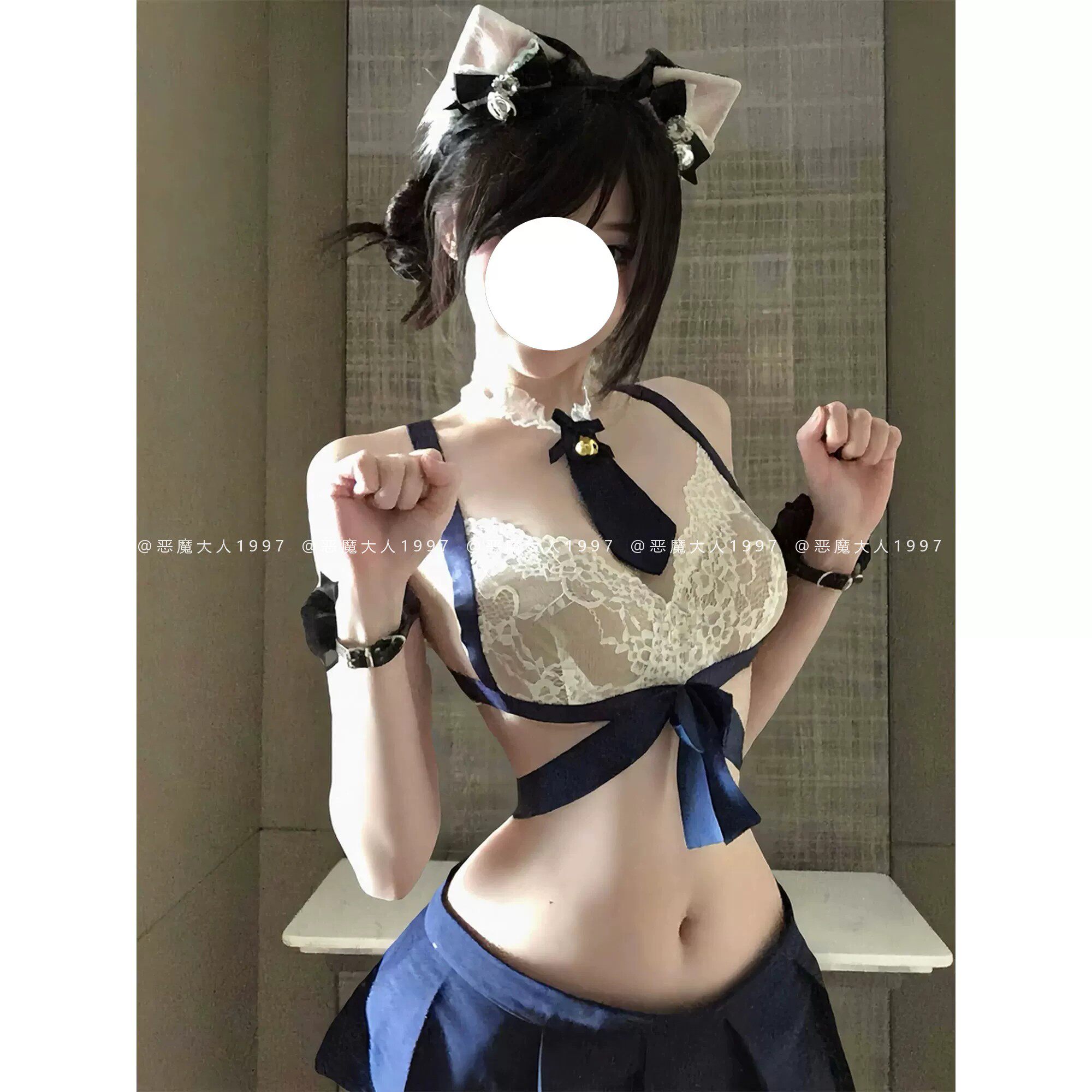 恶魔大人纯欲JK制服睡衣内衣透视蕾丝上衣百褶裙性感日系学妹套装