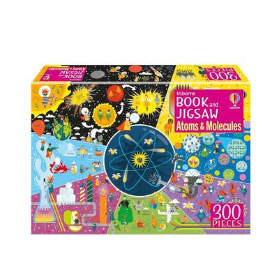 【现货】【尤斯伯恩书与拼图】原子和分子300片【Usborne Book and Jigsaw】 Atoms and Molecules英文儿童趣味Rosie Dickins盒装