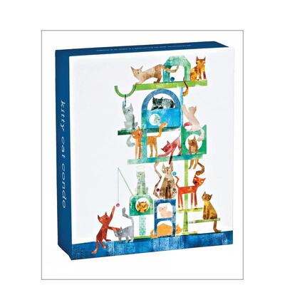 【预售】猫咪爬架问候卡Kitty Cat Condo QuickNotes notecards英文文创卡牌teNeues盒装teNeues进口原版书9781623256210