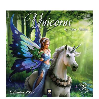 【预售】安妮·斯托克斯《独角兽》 2027年挂历（艺术日历） Unicorns by Anne Stokes Wall Calendar 2027  原版日历