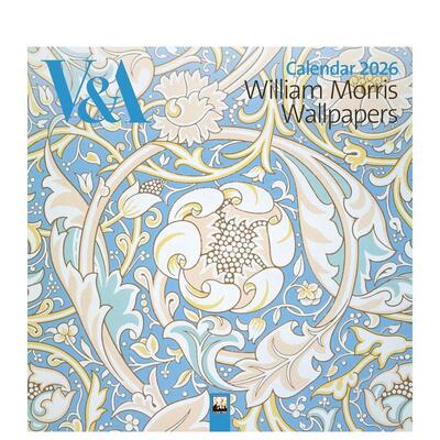 【现货】【Flame Tree】V&A威廉莫里斯壁纸 2026年挂历艺术日历V&A: William Morris Wallpapers Wall Calendar 2026英文文创进口