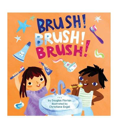 【现货】刷牙牙【Baby Steps】Brush! Brush! Brush!英文儿童绘本IP系列Douglas Florian纸板书little bee books3-6岁进口原版书9