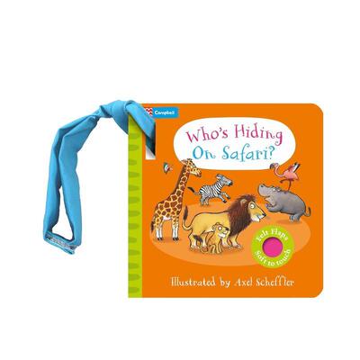【预售】【毛毡翻翻书】草原上谁在躲猫猫【Felt Flaps】Who's Hiding on Safari英文儿童趣味Campbell Books纸板书1-3岁Campbell