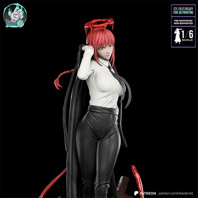 玛奇玛Makima真纪真 猎人链锯人3d打印模型stl图纸文件素材高精度