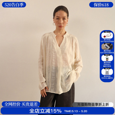 sesaar赛萨立领半开襟衬衫