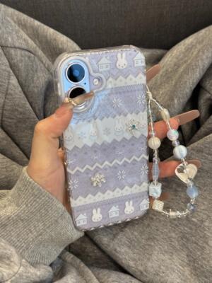 冬日雪花费尔岛米菲兔ins韩系17pro手机壳17promax保护iphone15女款16pro双层16卡通iPhone17苹果15pro