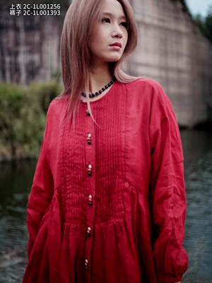 设计师原创2026春季新款文艺复古圆领套头宽松休闲苎麻上衣女1256