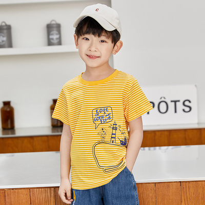 非常小鱼男童圆领短袖休闲
