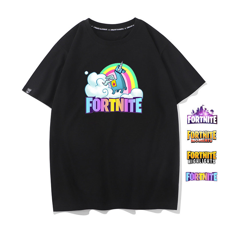 堡垒之夜联名Fortnite游戏周 边男女情侣装纯棉宽松休闲T恤