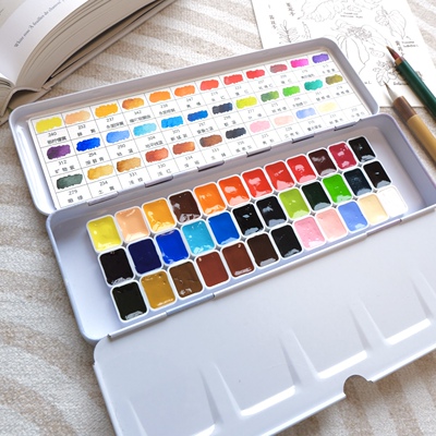 LittleJiang钢笔淡彩自选荷尔拜因配色单块