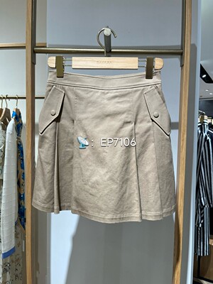 春夏款卡其色工装风高腰百褶短裙 EGJPC3423A-1699
