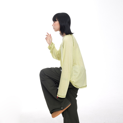 美式复古苏哈线赛莱尔防晒长袖t恤女夏季设计感慵懒风宽松罩衫潮