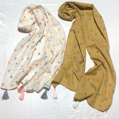 F351  可爱小清新春夏秋冬通用印花围巾   140*30