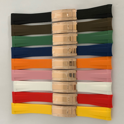 改装配件金色单折叠扣橡胶表带