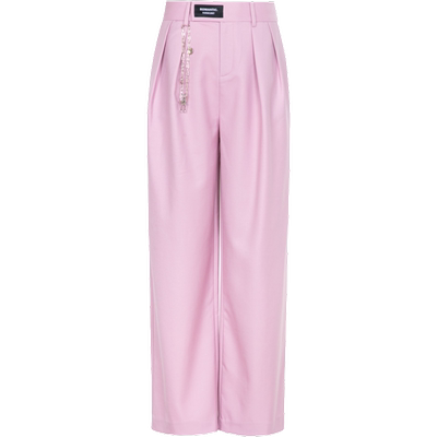 xg雪歌正品高腰直筒裤女宽松2024春季通勤新款长裤子XJ102011A308