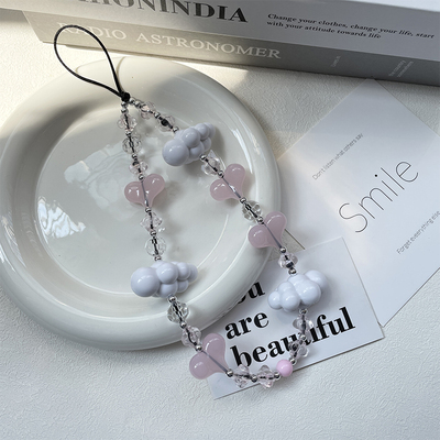 Novi个性甜美爱心白云手机挂链