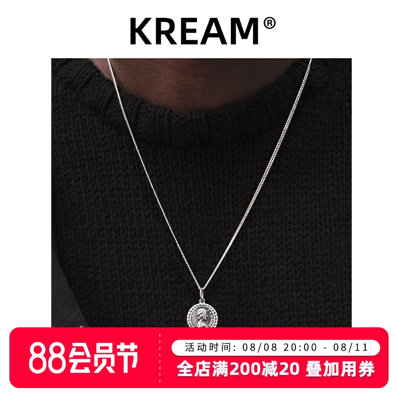 KREAM S925纯银女王吊坠男嘻哈女INS风格项链_虎窝淘