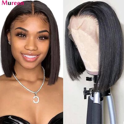 Straight Bob Wig Lace Front Human Hair Wigs For Women Transp
