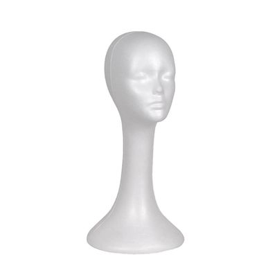 Mannequin Female Foam Long Neck Head Model Hair Hat Wig Glas