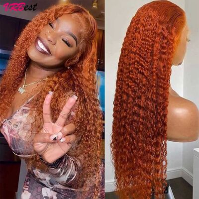 Ginger Orange Lace Front Wig Deep Wave Curly Full Lace Front