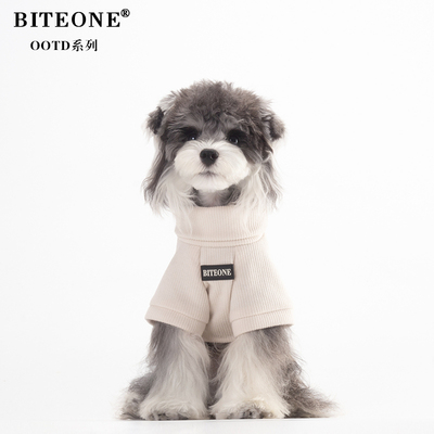 BITEONE【白色恋人】猫咪狗狗秋冬衣服高领内搭人宠出行穿搭