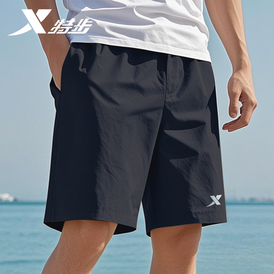 特步短裤男裤透气薄款五分裤