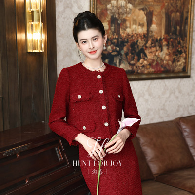 结婚敬酒服新娘小香风两件套回门