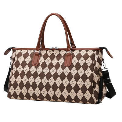 旅行韩版女菱格纹行李袋大容量