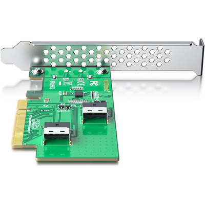 PCIe4.0 转SFF-8654 4i扩展卡，用于连接U.2 NVMe固态硬盘