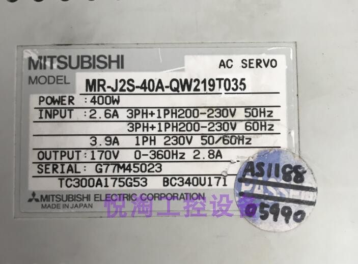 伺服驱动器 MR-J2S-40A-QW219T05有质保另可承接维修询价为准_虎窝淘