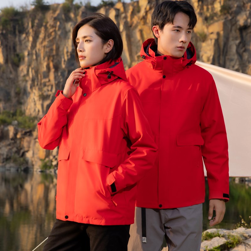 新款冬季户外三合一羽绒冲锋衣x定制加工logo工作服团体服加厚保