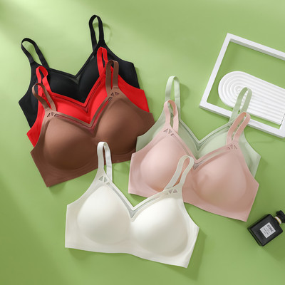 抹胸8610网纱吊带防走光内衣女无钢圈透气聚拢无痕舒适文胸罩隐形