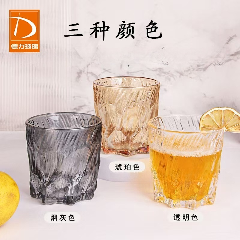 德力玻璃杯高级感创意威士忌杯家用小众岩石杯耐热泡茶杯啤酒杯子