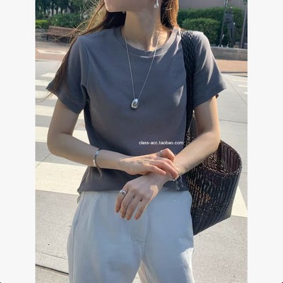 韩现class韩国直邮031214 OUNCE 韩代2026款 经典百搭轻薄短袖 T