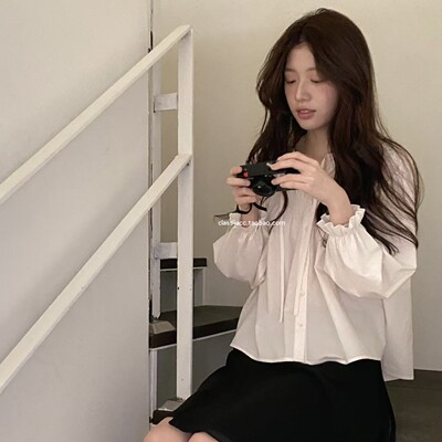 class韩国直邮022406 ERUME 韩代2026款  法式系带小衫