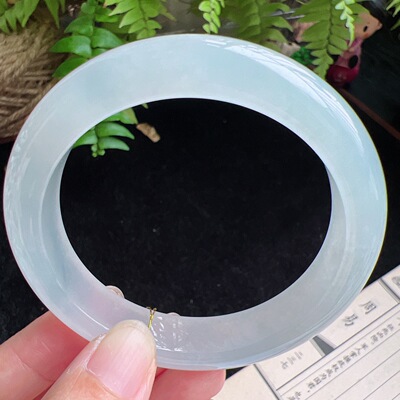 57圈口缅甸天然A货老坑种玉镯平洲翡翠手镯精选编号047D0420E