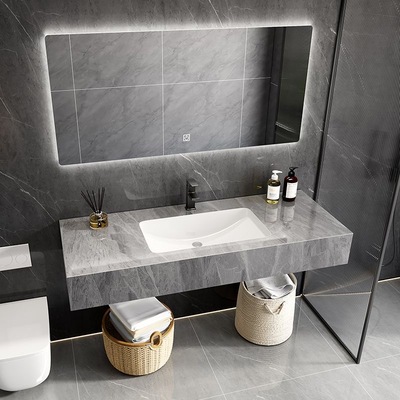 无缝岩板洗脸盆酒店风格