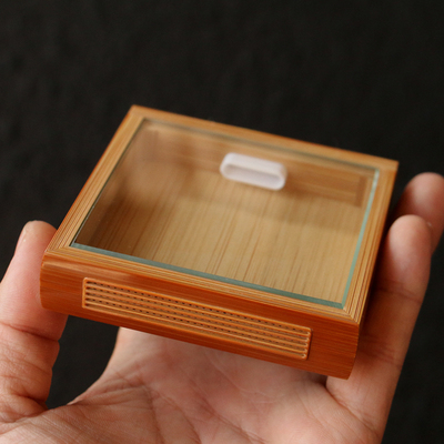 纯手工精工制作方形老玉竹黄蛉盒