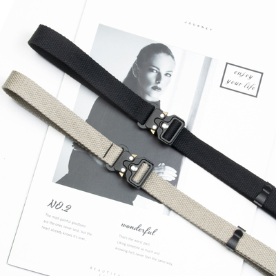 2cm眼镜蛇插扣帆布腰带女